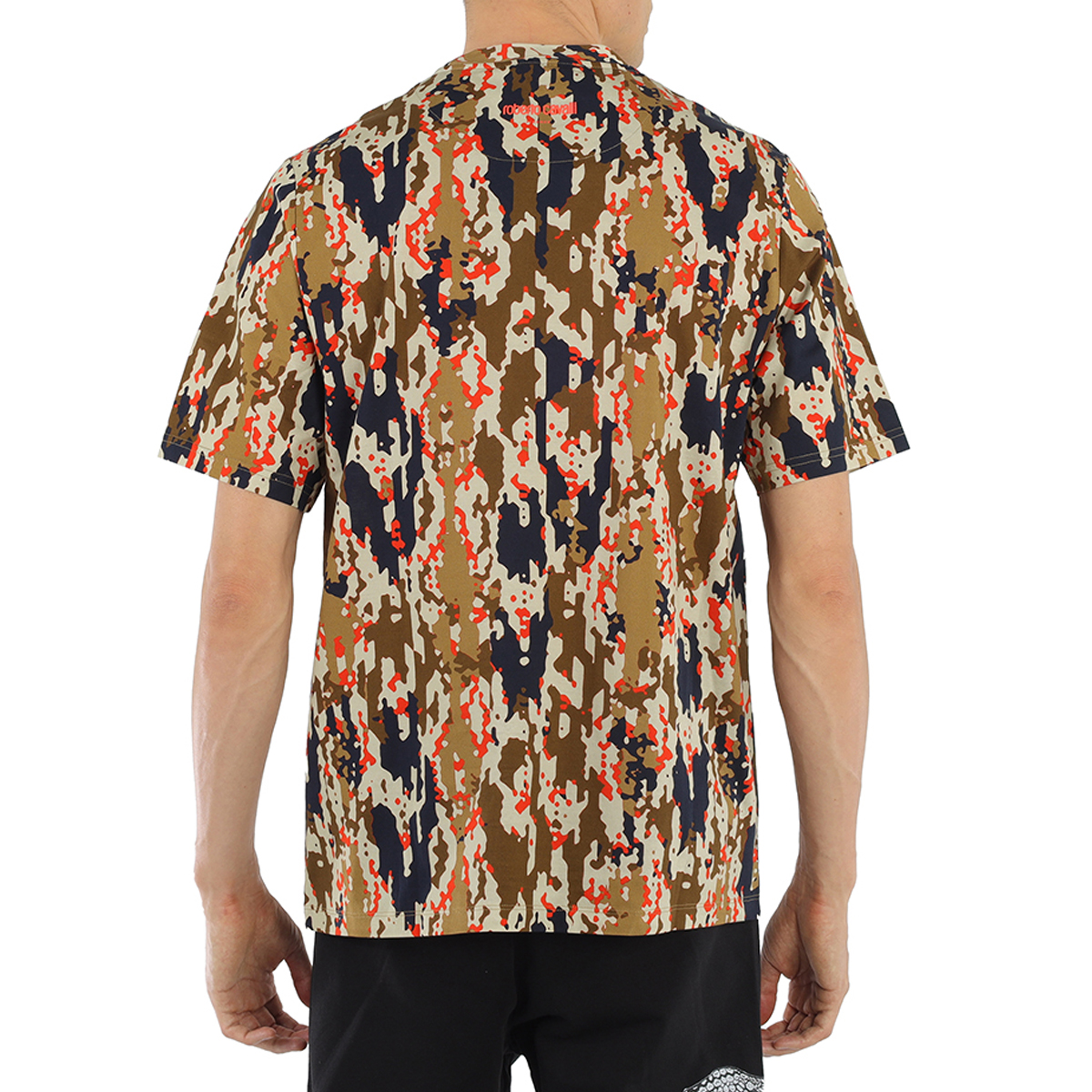 Roberto Cavalli Men's Geometric Python Print Cotton T-shirt, Size ...
