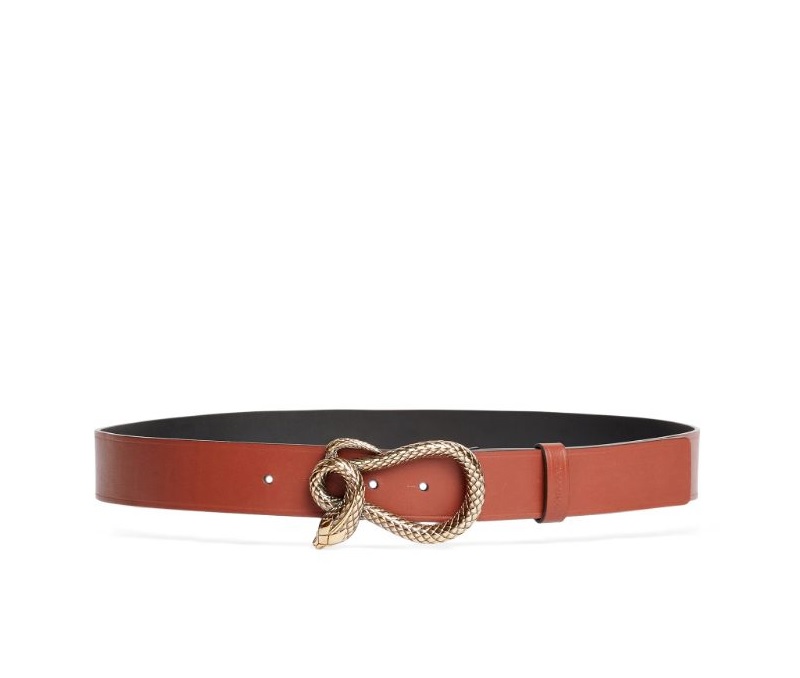 Roberto Cavalli Snake Buckle Leather Belt, Size 105 cm HRC517-PZ003 ...