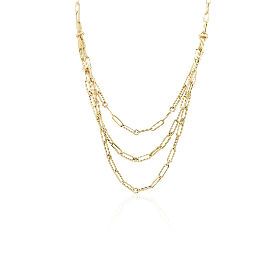 Roberto Coin 18K Triple Strand Paperclip Chain Link Bib Necklace W ...