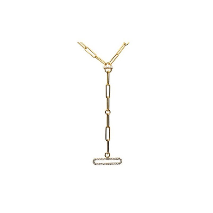 Roberto Coin 18K Yellow Gold 0.31Ct Diamond Venetian Princess Paperclip ...