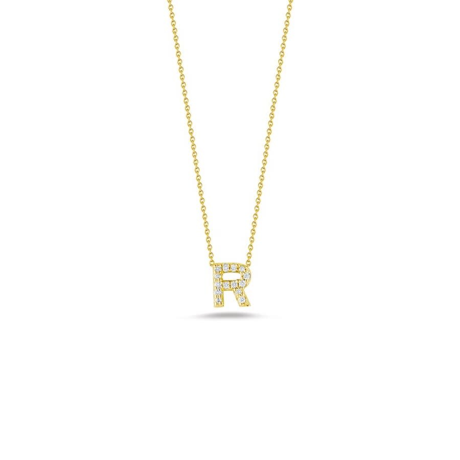 Roberto Coin Love Letter R Pendant Yellow Gold And Diamonds R ...