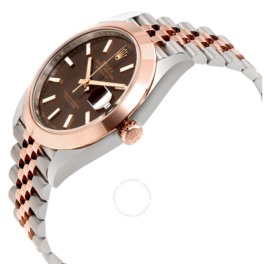 Rolex Datejust 41 Chocolate Brown Dial Steel and 18K Rose Gold Men's ...