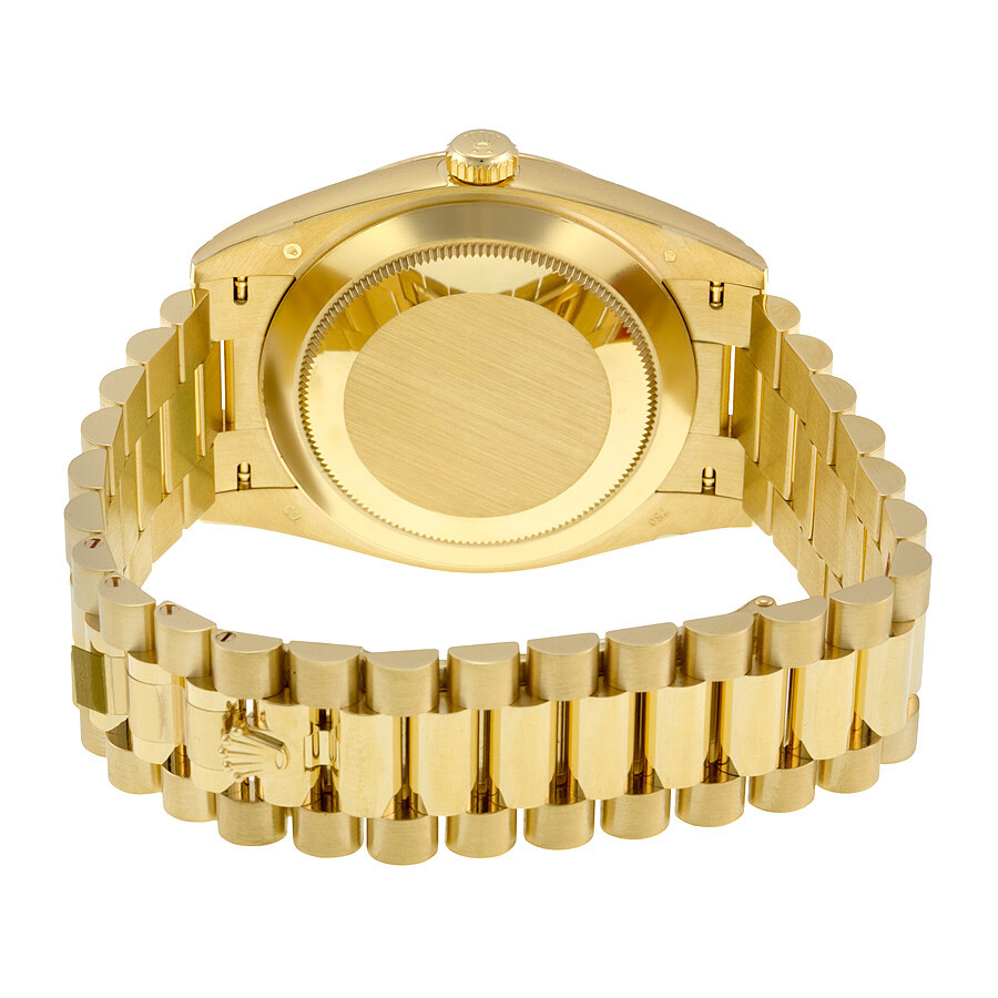 Rolex Day-Date 40 Silver Diagonal Motif Dial 18K Yellow Gold President ...