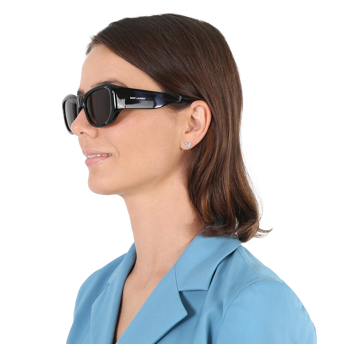 Saint Laurent Black Cat Eye Ladies Sunglasses SL 498 001 55 ...