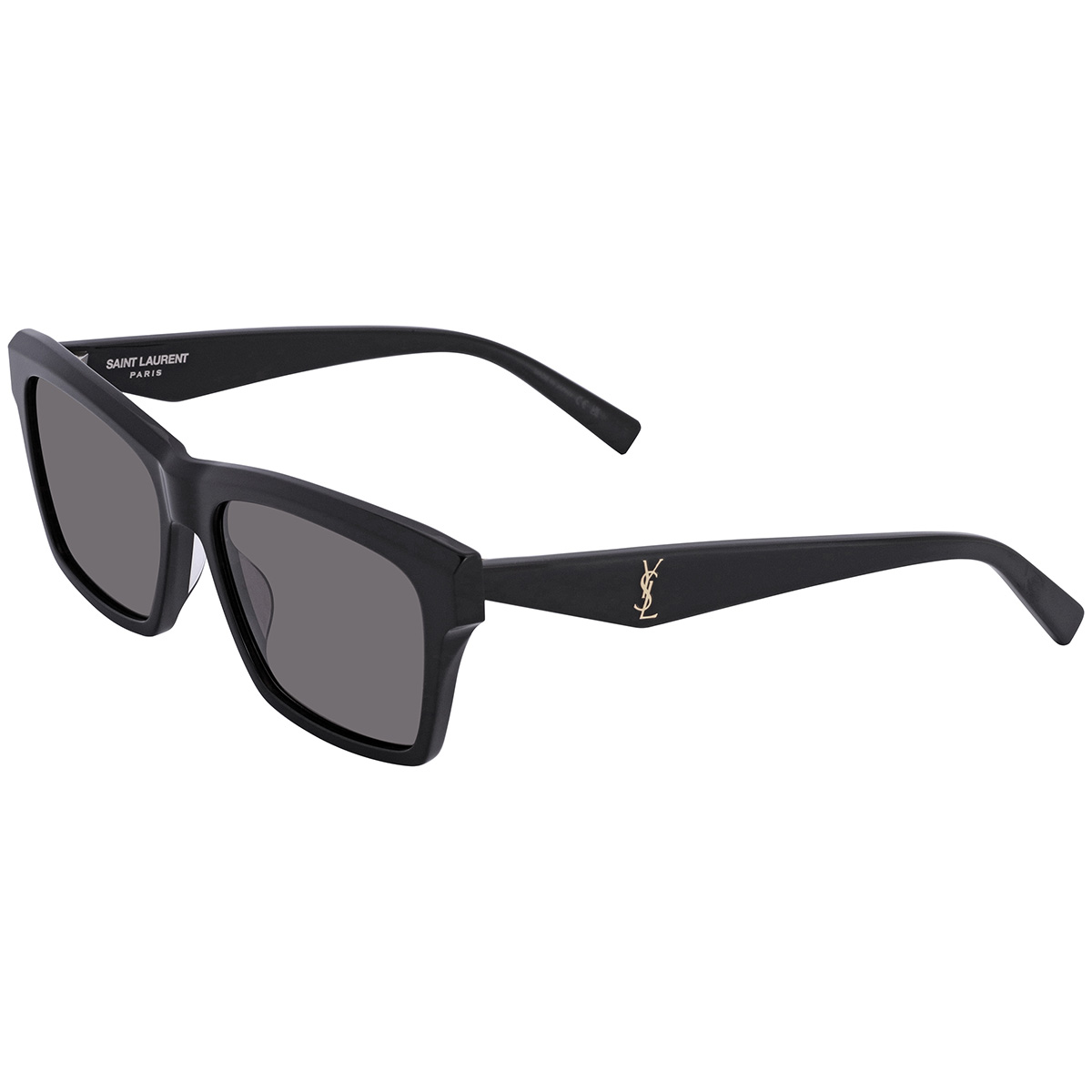 Saint Laurent Gray Polarized Rectangular Unisex Sunglasses SL M104 004 ...