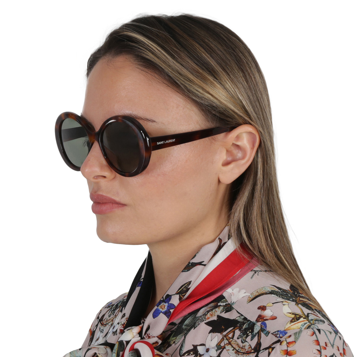 Saint Laurent Green Round Ladies Sunglasses SL 419-002 56 889652320151 ...