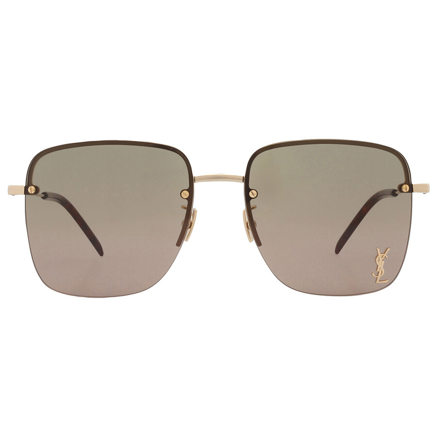 Saint Laurent Green Square Ladies Sunglasses SL 312M 003 58 ...