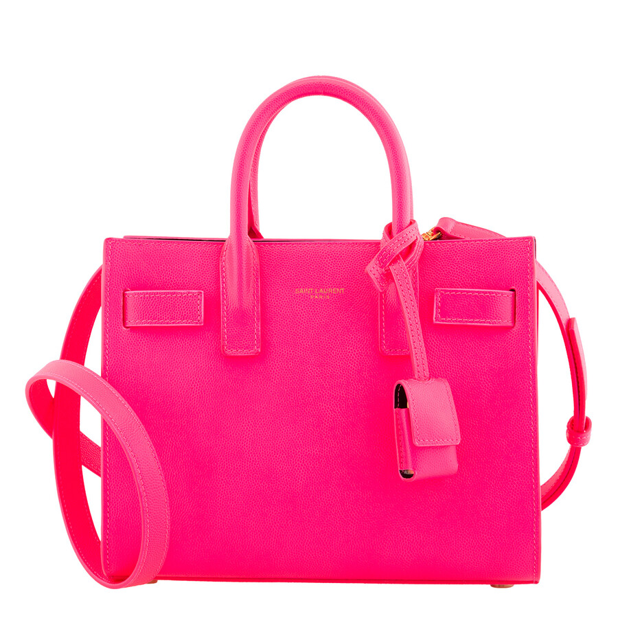 Saint Laurent Pink Grain De Poudre Sac De Jour Nano Tote Bag ...