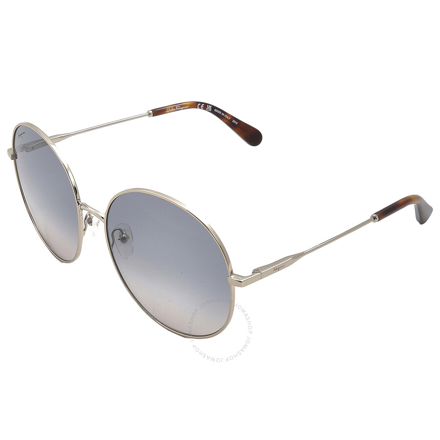 Salvatore Ferragamo Blue Gradient Round Ladies Sunglasses Sf299s 688 60