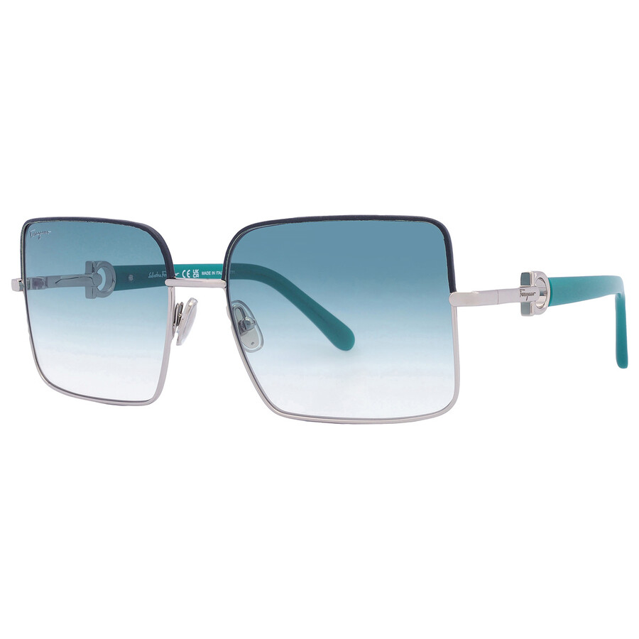 Salvatore Ferragamo Blue Gradient Square Ladies Sunglasses SF302SL 047 ...