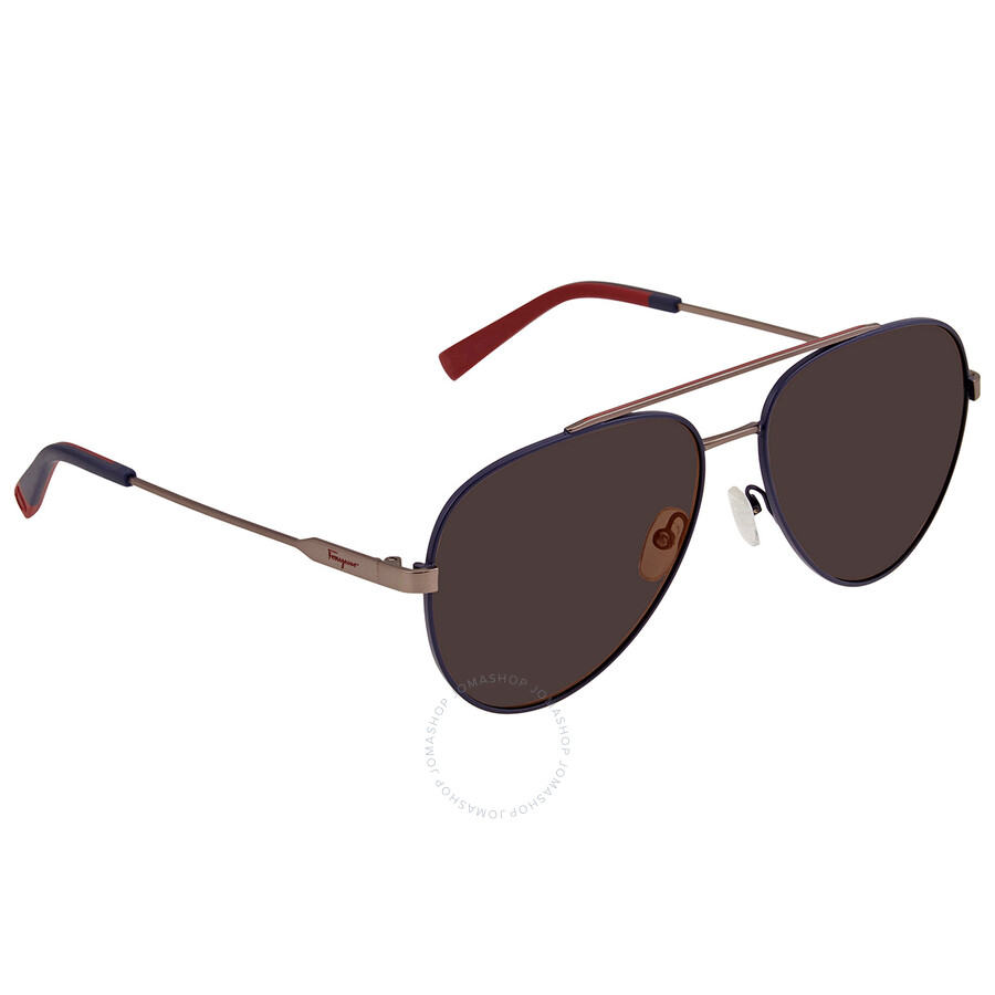 Salvatore Ferragamo Dark Grey Pilot Mens Sunglasses Sf204s 414 59
