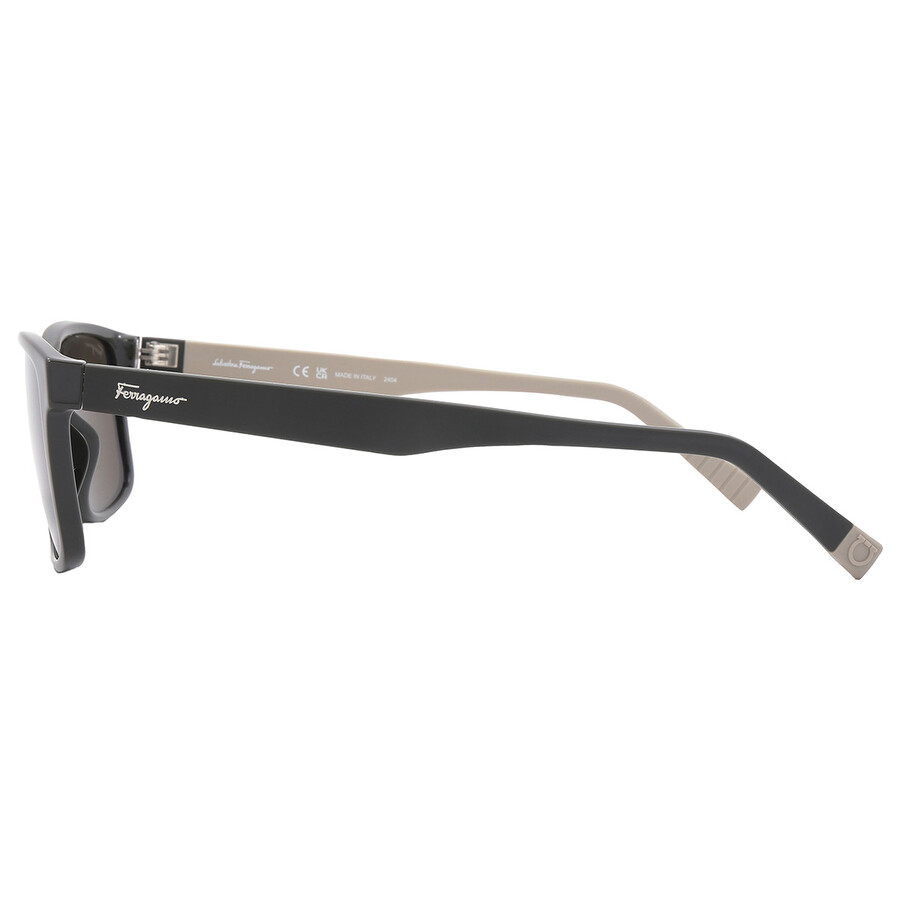 Salvatore Ferragamo Dark Grey Rectangular Mens Sunglasses Sf938s 338