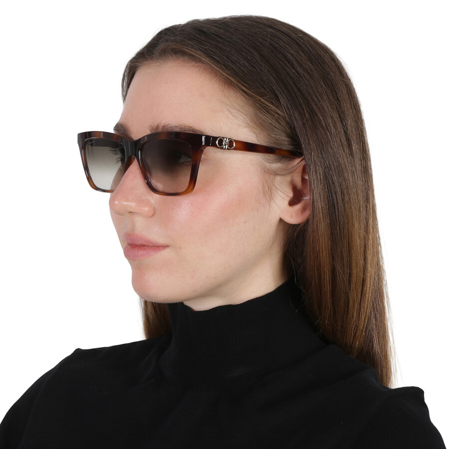 Salvatore Ferragamo Grey Gradient Rectangular Ladies Sunglasses Sf1027s