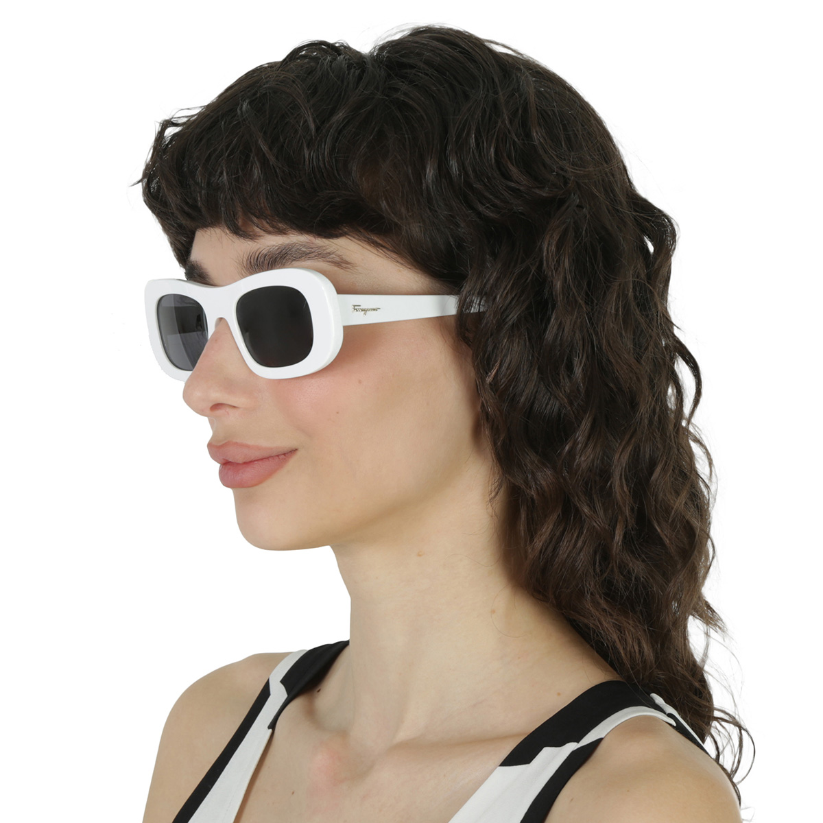 Salvatore Ferragamo Grey Rectangular Ladies Sunglasses SF1046S 101 51 ...