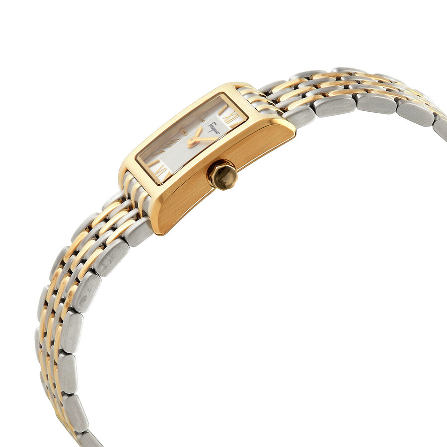 Ferragamo Lace Quartz Silver Dial Two-Tone Ladies Watch SFRR00422 ...