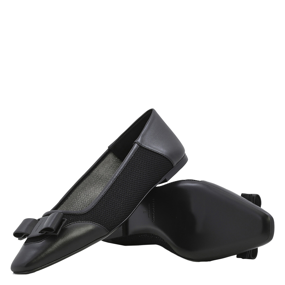 Ferragamo Salvatore Ferragamo Ladies Black Anz Vara Bow Bi-Material ...