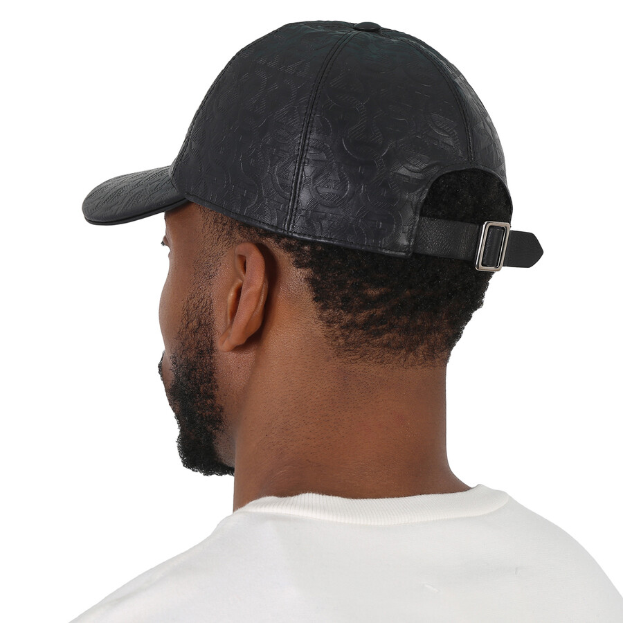 Ferragamo Salvatore Ferragamo Men's Black Gancini Embossed Baseball Cap ...