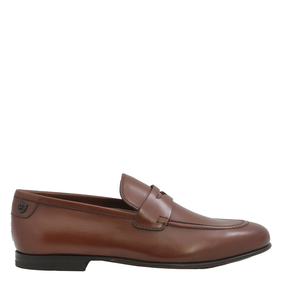 Ferragamo Salvatore Ferragamo Men's Goya Brown Leather Penny Loafers, Size 7 021068 758418 ...