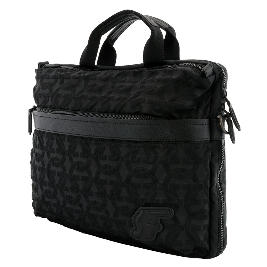 Ferragamo Salvatore Ferragamo Nylon SF Business Bag In Black 240286 ...