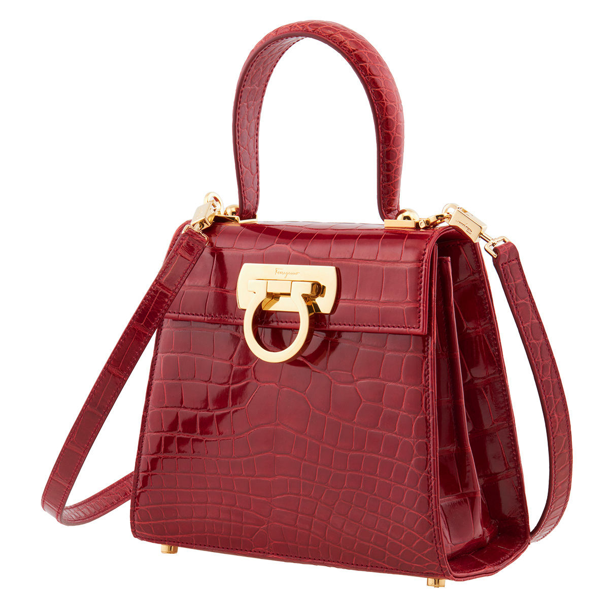 Ferragamo Salvatore Ferragamo Red Iconic Top Handle (S) 212270 748750 ...