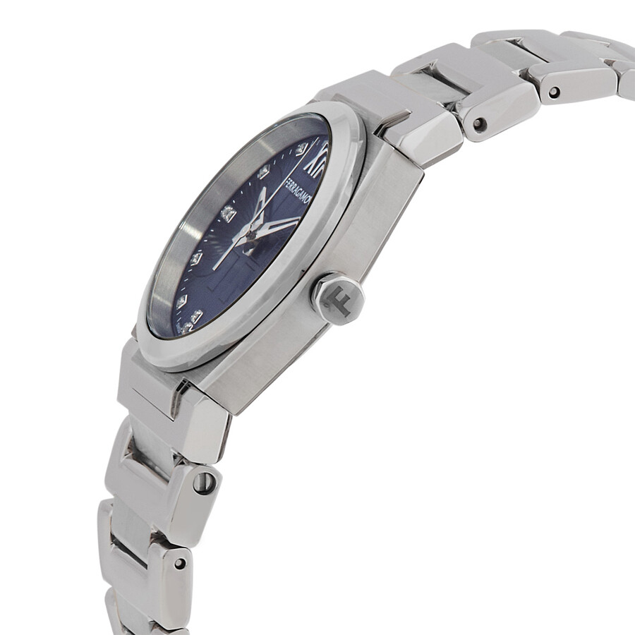 Salvatore Ferragamo Vega Quartz Diamond Blue Dial Ladies Watch ...
