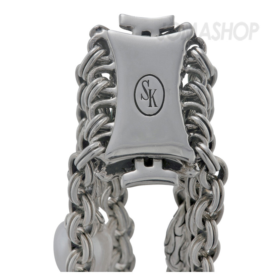 Scott Kay 4 Row Engraved Chain Pearl Bracelet B1718SPBPL75 845960047005 ...