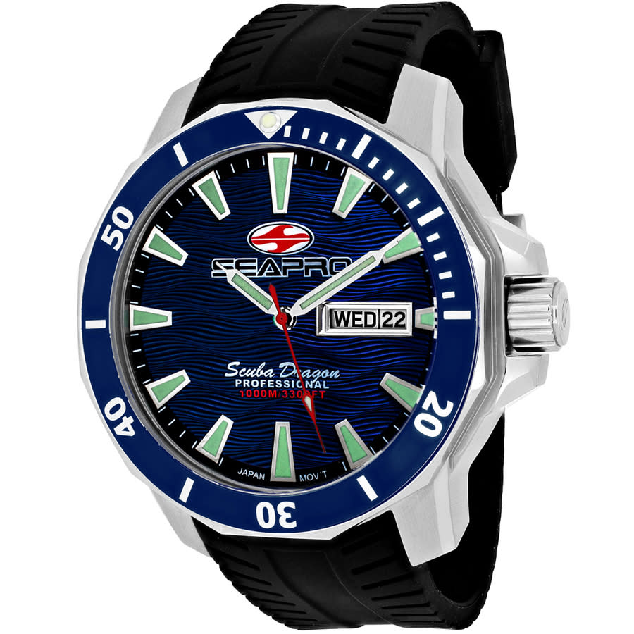 Seapro Scuba Dragon Diver Limited Edition 1000 Meters Blue Dial Men's ...