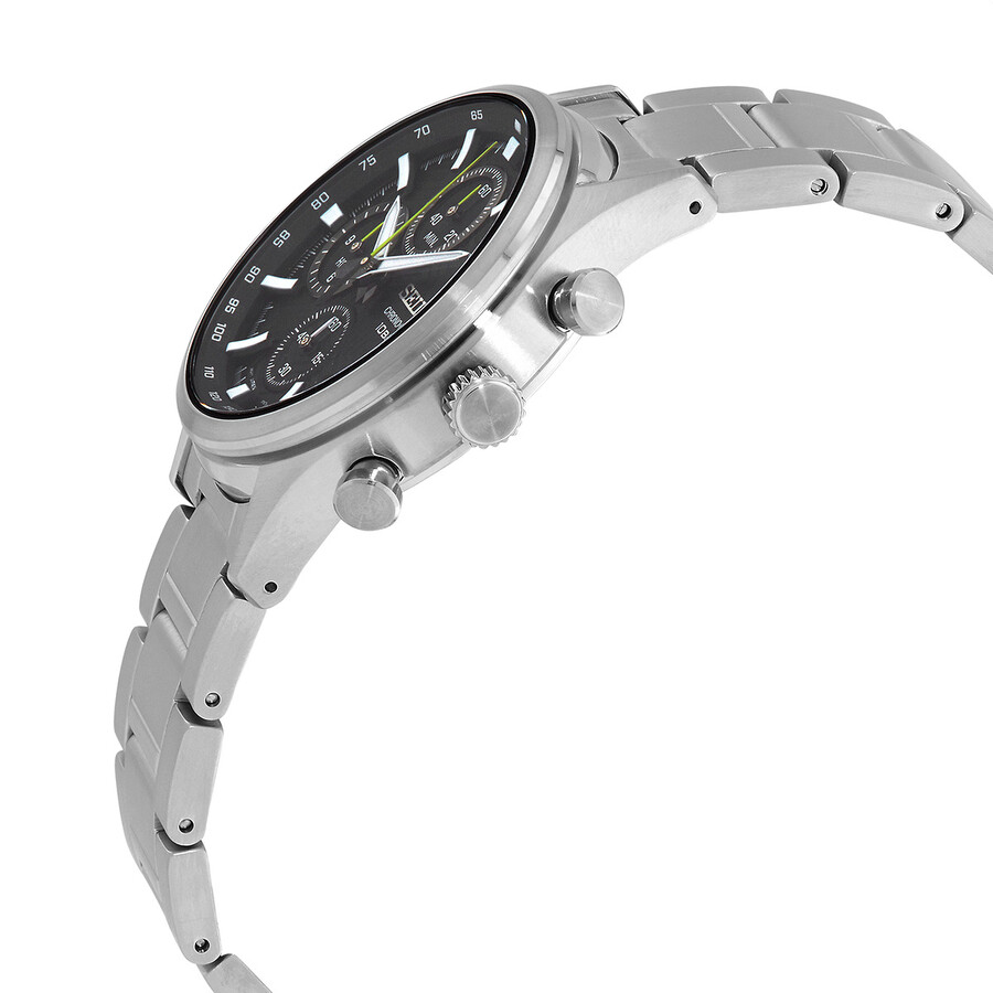 Seiko Dress Chronograph Quartz Black Dial Men's Watch SSB419P1 ...
