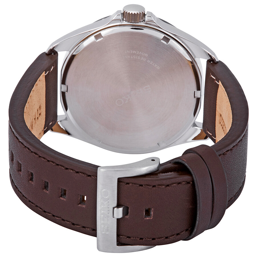 Seiko Essentials Black Dial Men's Leather Watch SNE487 029665191953 ...