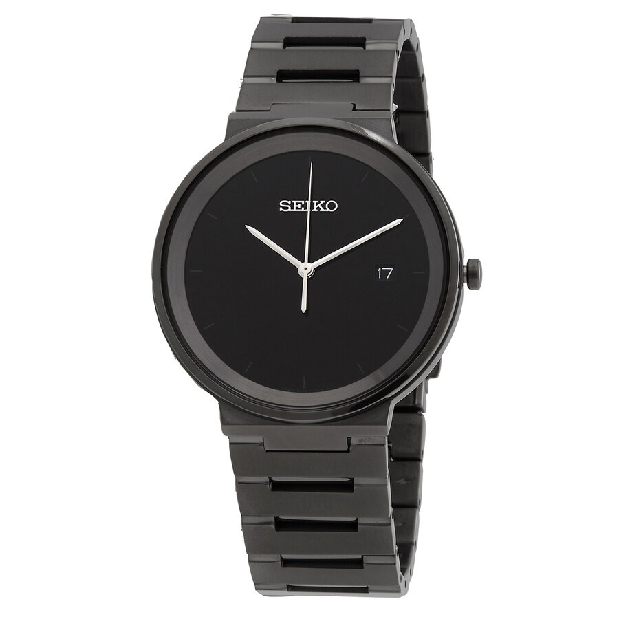 Seiko Essentials Quartz Black Sunray Dial Men's Watch SUR487 ...