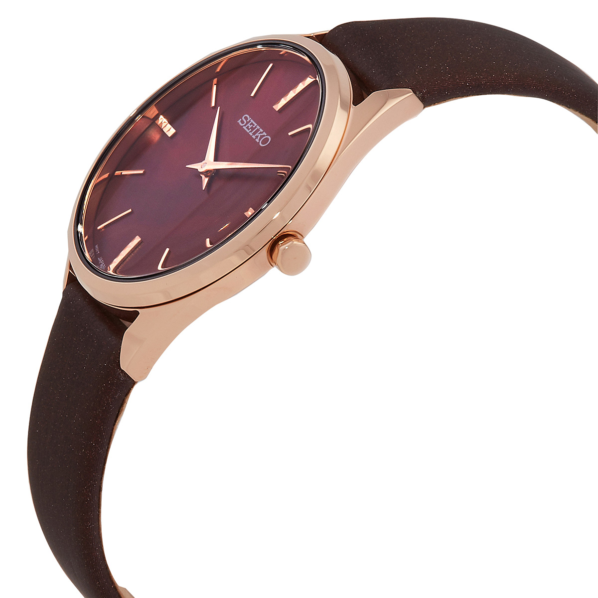 Seiko Essentials Quartz Bordeaux Dial Ladies Watch SWR082 4954628246110 ...