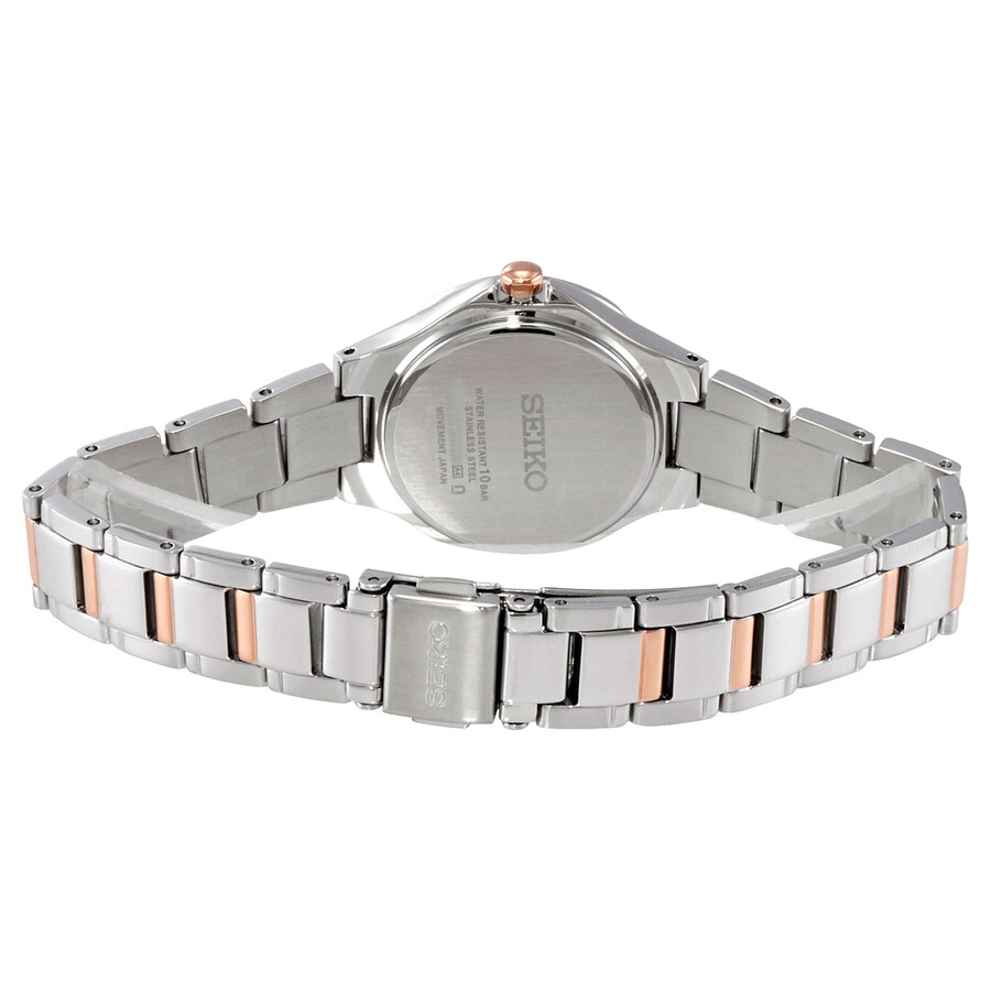 Seiko Essentials Quartz White Sunray Dial Two Tone Ladies Watch Sur416