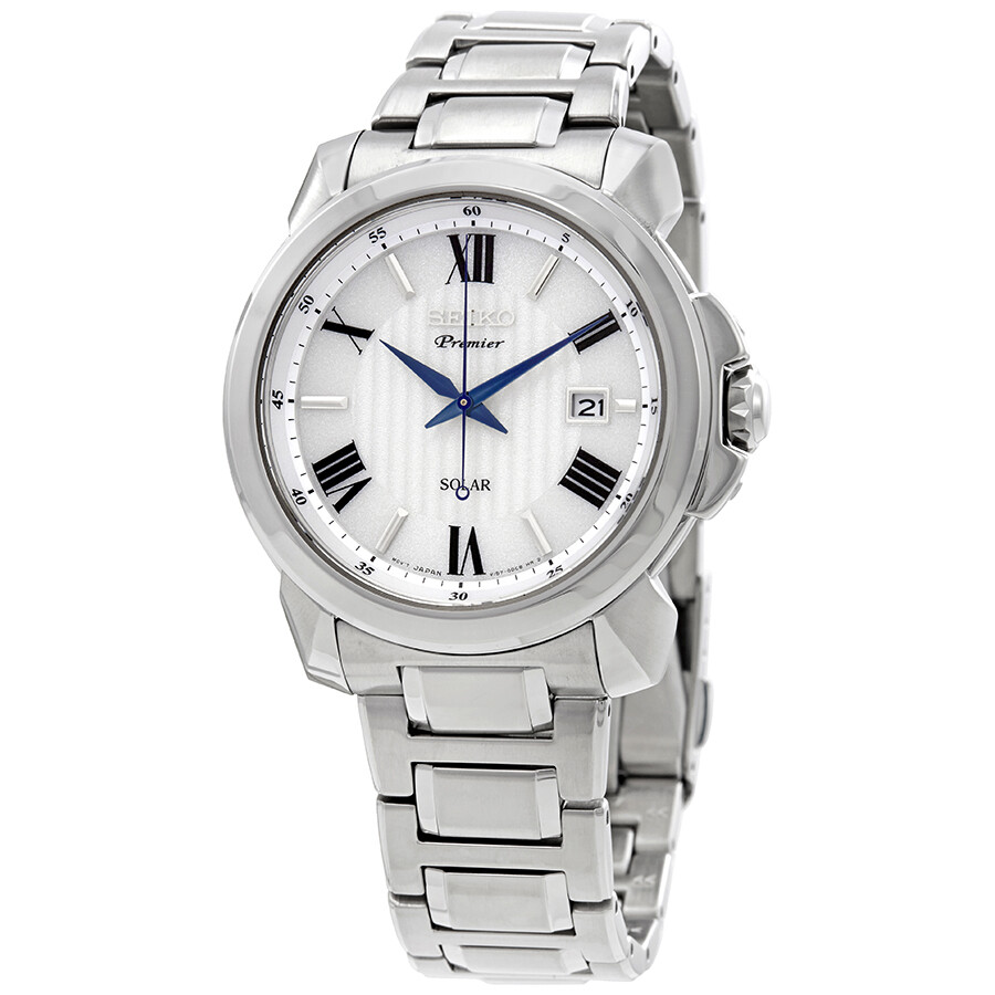 Seiko Premier Solar Silver Dial Men's Watch SNE453P1 4954628215192 ...