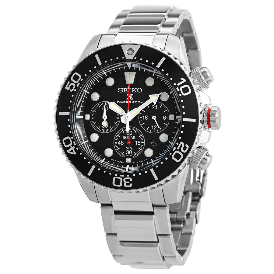 Seiko Prospex Solar Chronograph Black Dial Men's Watch SSC779P1 ...