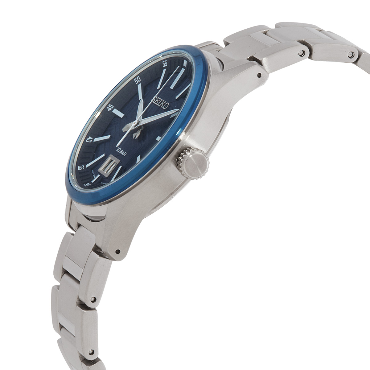 Seiko Quartz Black Dial Men's Watch SUR559P1 - Watches, Stainless Steel ...