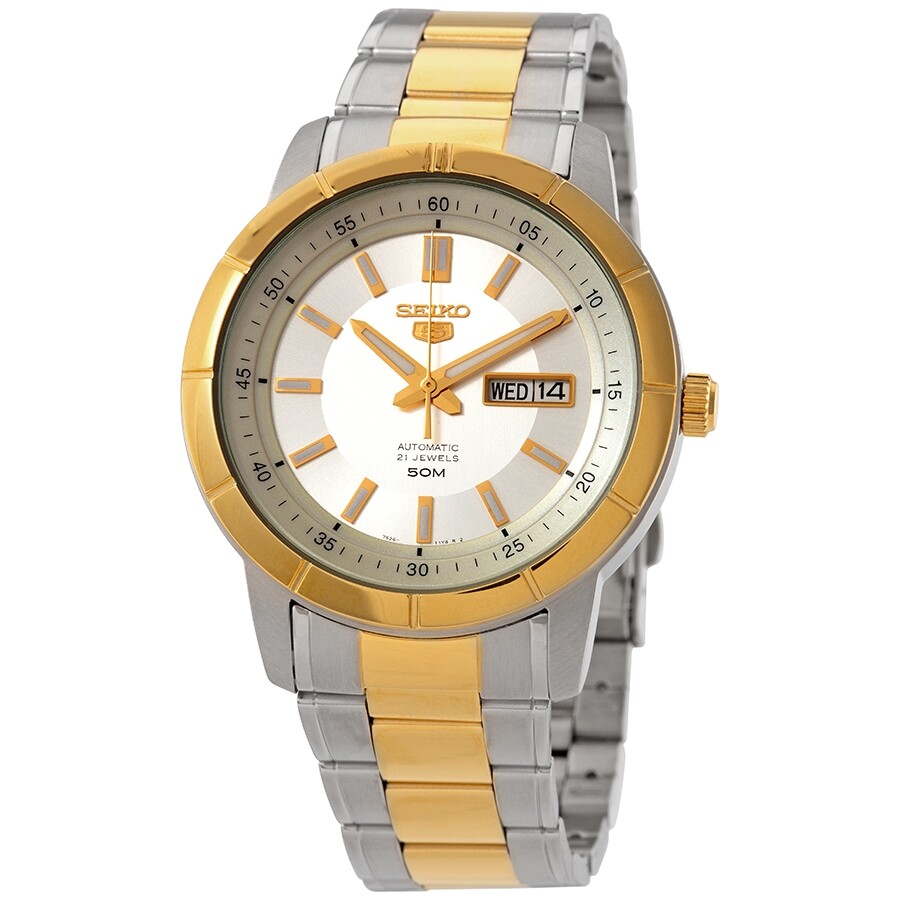 Seiko Silver Dial Automatic Two Tone Men's Watch SNKN58 4954628194862 ...