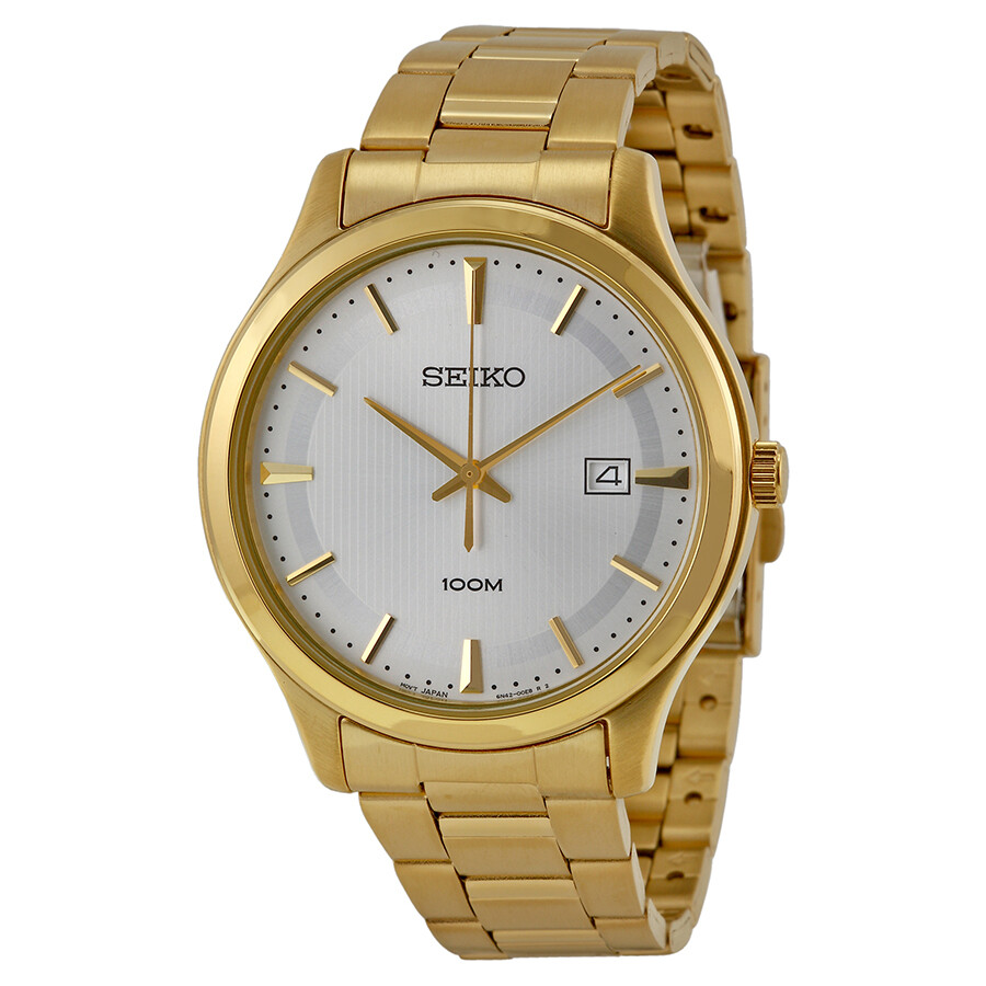 Seiko Silver Dial Gold-tone Men's Watch SUR054 4954628182814 - Watches ...