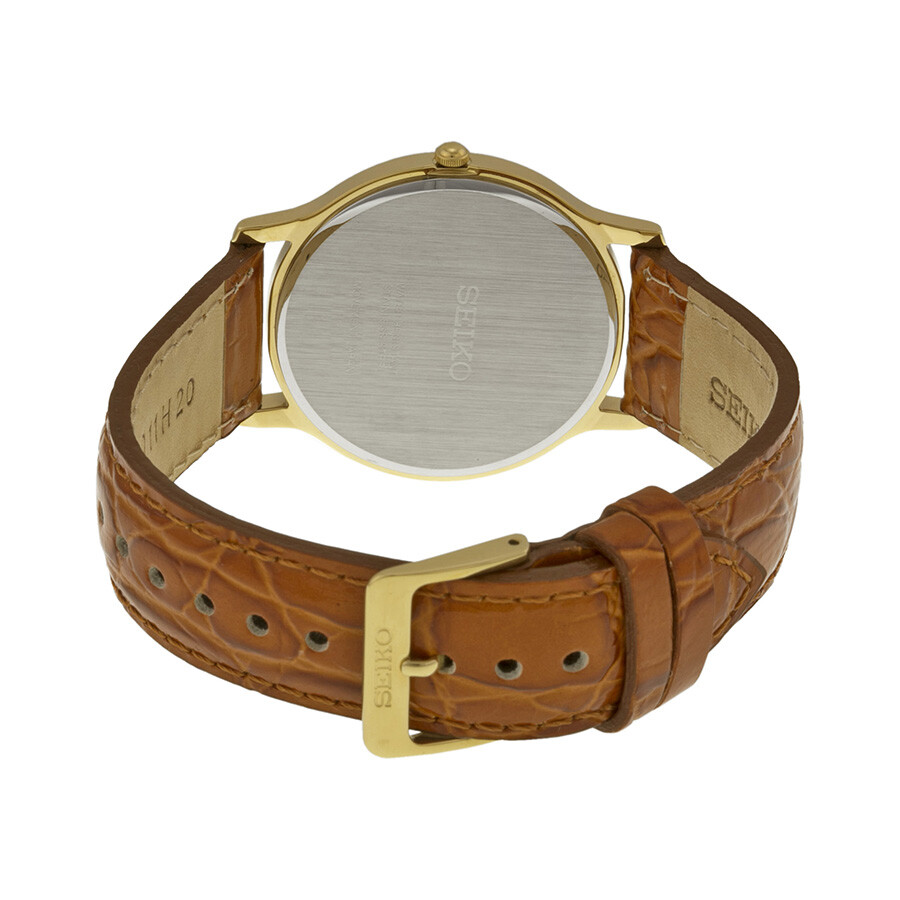 Seiko Solar Off White Dial Brown Leather Men's Watch SUP876 029665177025 - Watches, Stainless ...