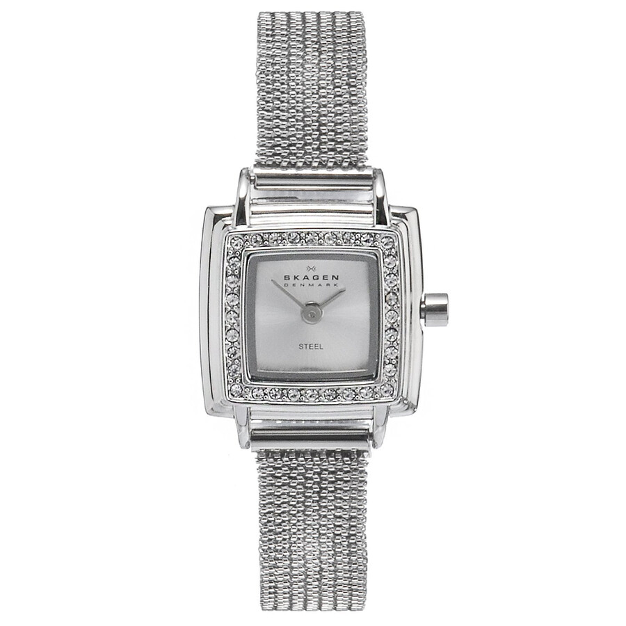 Skagen Silver Dial Swarovski Crystal Bezel Ladies Watch 821XSSS1 ...