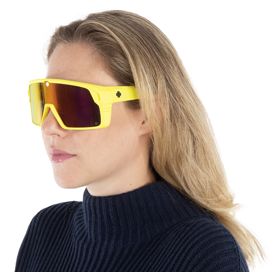 Spy MONOLITH Happy Gray Green with Pink Spectra Mirror Shield Unisex ...