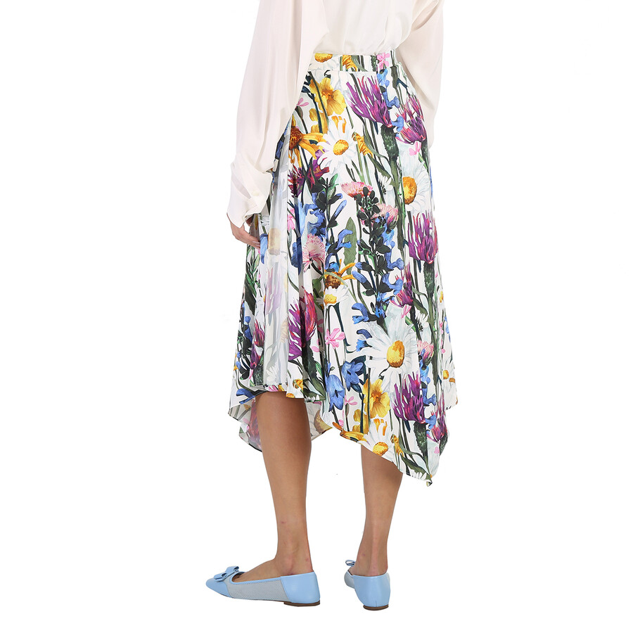 Stella Mccartney Ladies Asymmetric Floral Print Midi Skirt, Brand Size 42 (US Size 8) 630024 ...