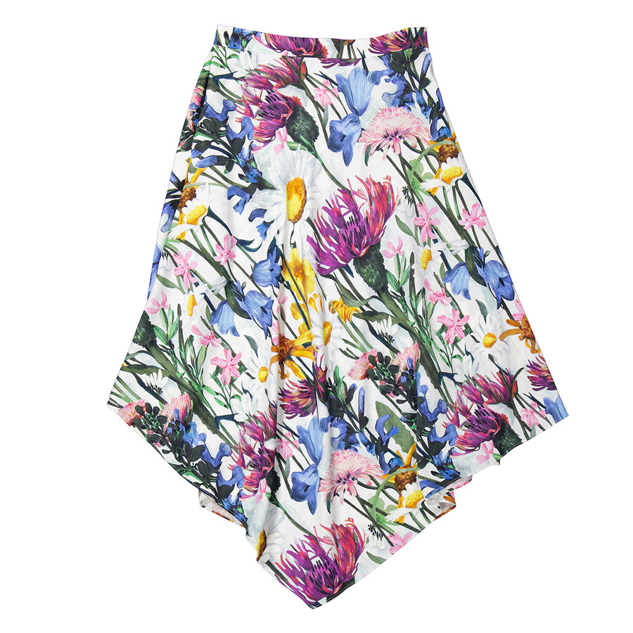Stella Mccartney Ladies Asymmetric Floral Print Midi Skirt, Brand Size 42 (US Size 8) 630024 ...