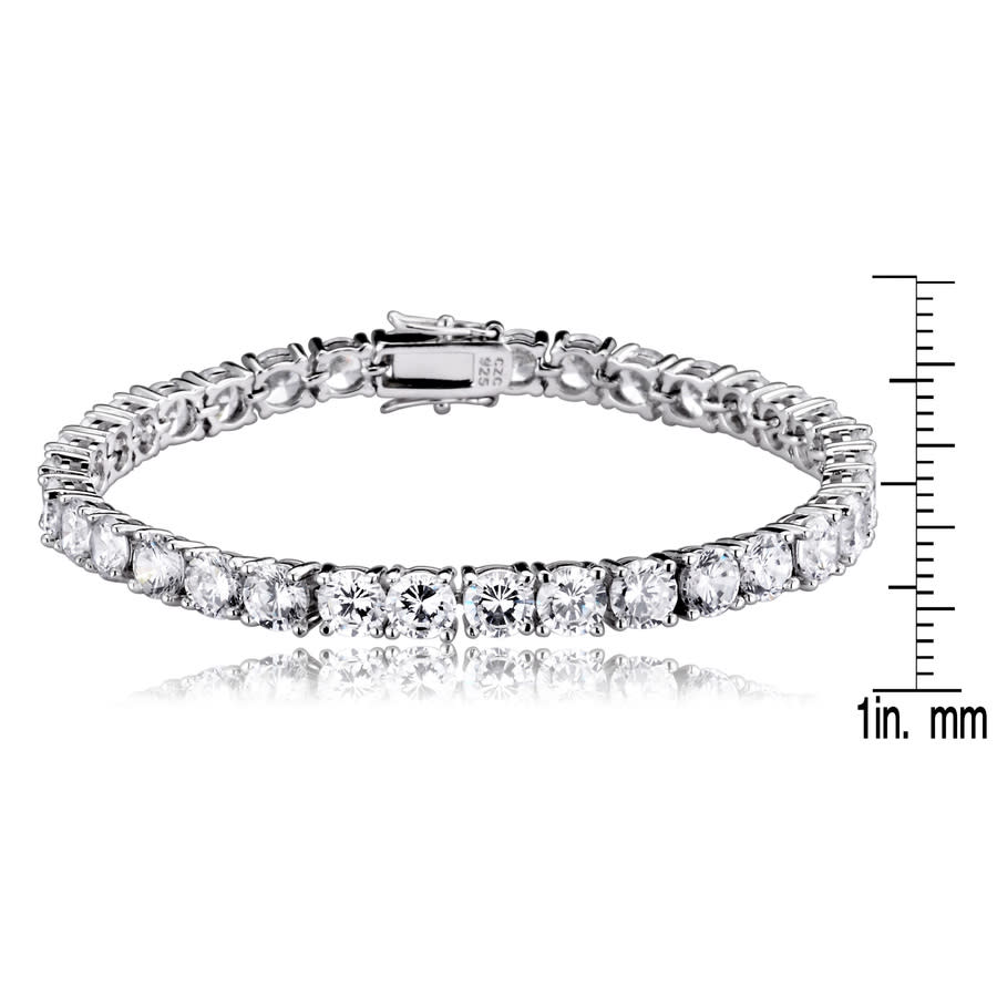 Stella Valentino Tennis Bracelet with 4mm Round Clear Cubic Zirconia ...