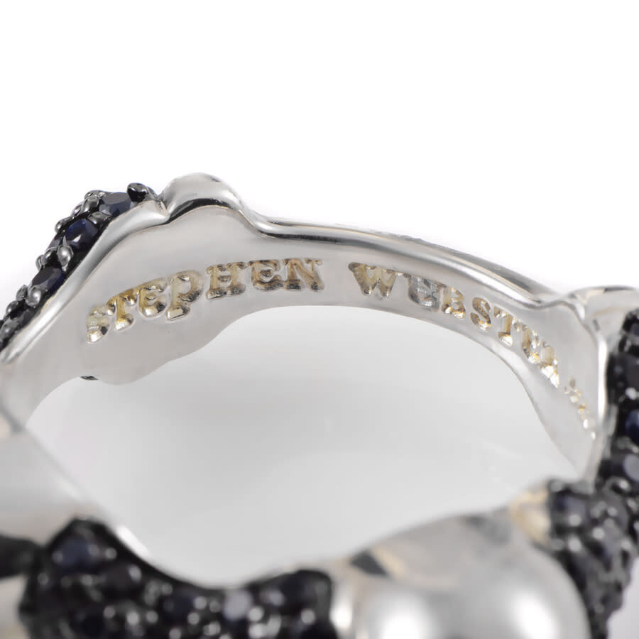 Stephen Webster Skull Bones Men s Sterling Silver Ruby Black Sapphire ...