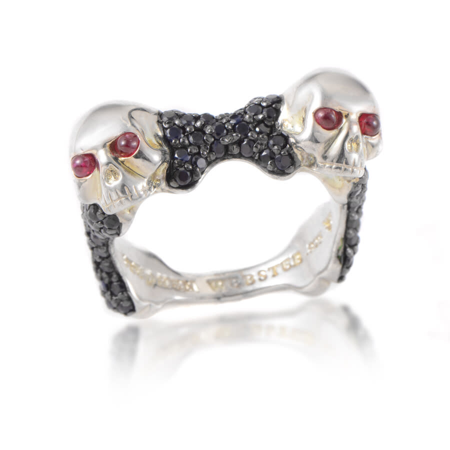 Stephen Webster Skull Bones Men s Sterling Silver Ruby Black Sapphire ...