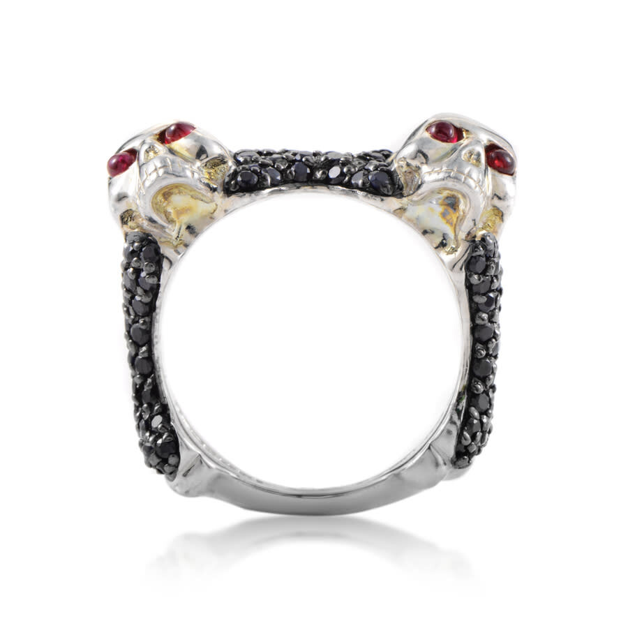 Stephen Webster Skull Bones Men s Sterling Silver Ruby Black Sapphire ...