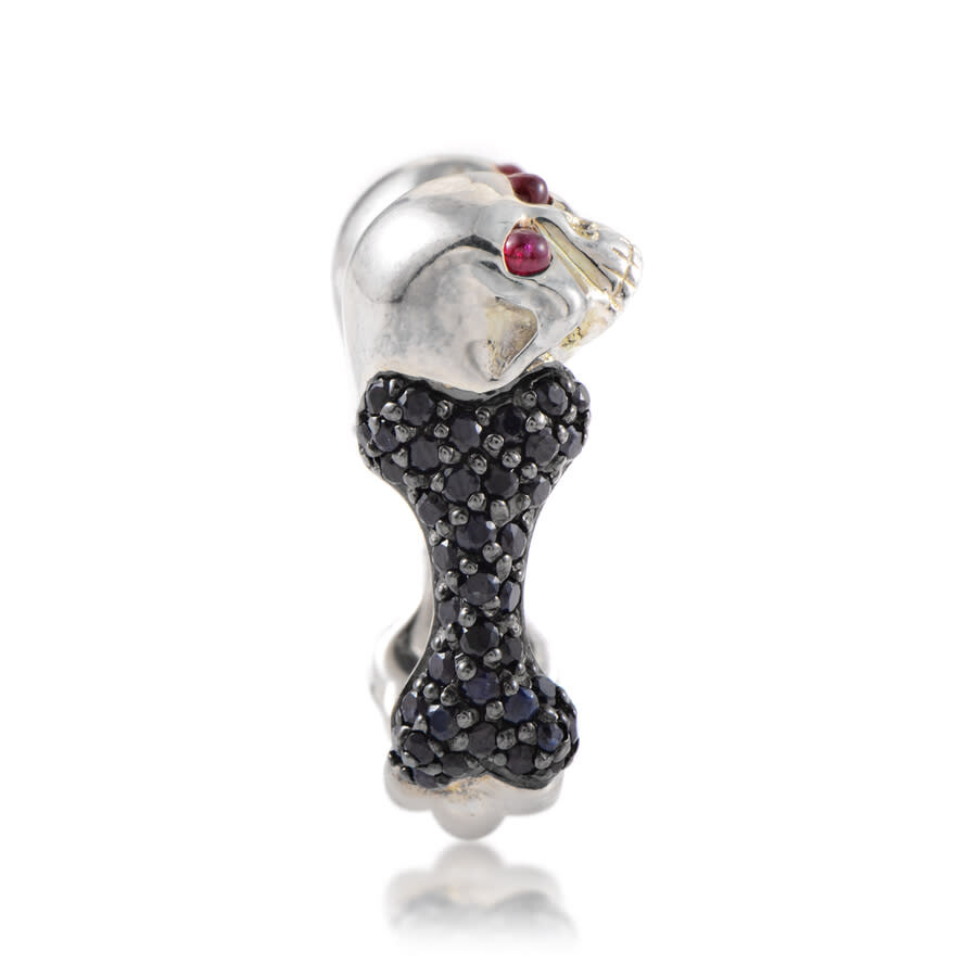 Stephen Webster Skull Bones Men s Sterling Silver Ruby Black Sapphire ...