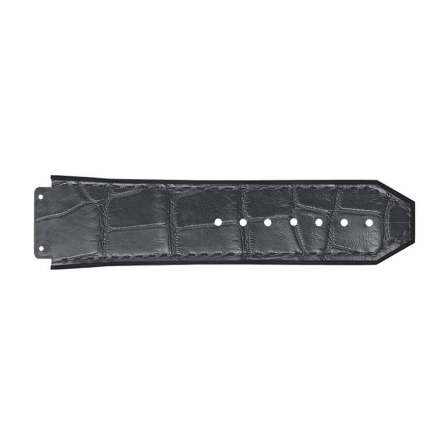 Hublot STRAP/ GREY ALLIGATOR / BLACK RUBBER SIMPLE STITCHING GREY / STD ...