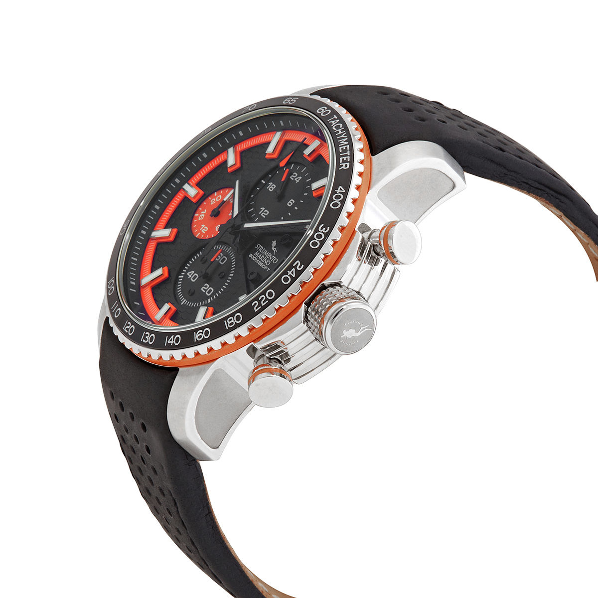 Strumento Marino Freedom Leather Chronograph Quartz Black Dial Men's ...