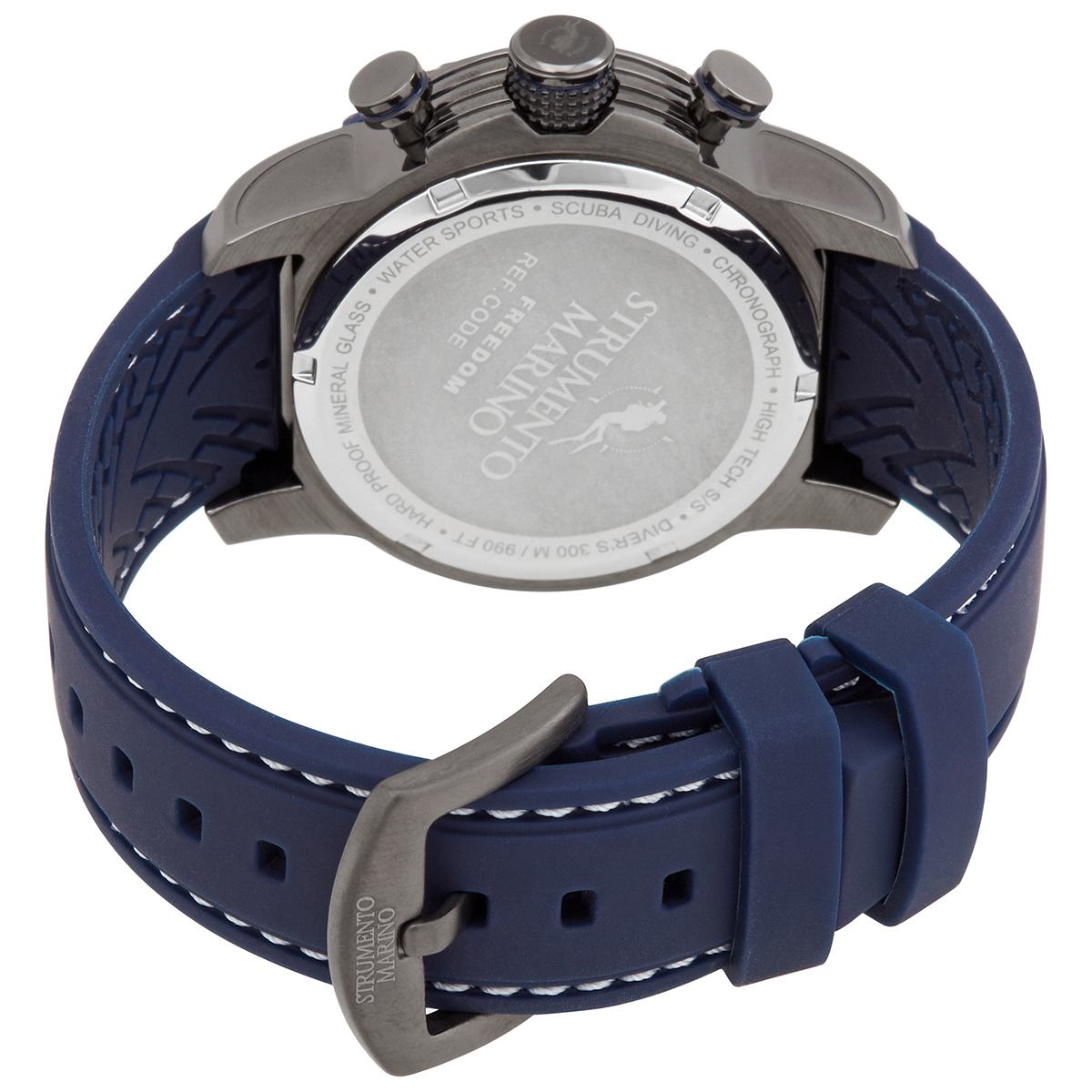 Strumento Marino Freedom Silicon Chronograph Quartz Blue Dial Men's ...